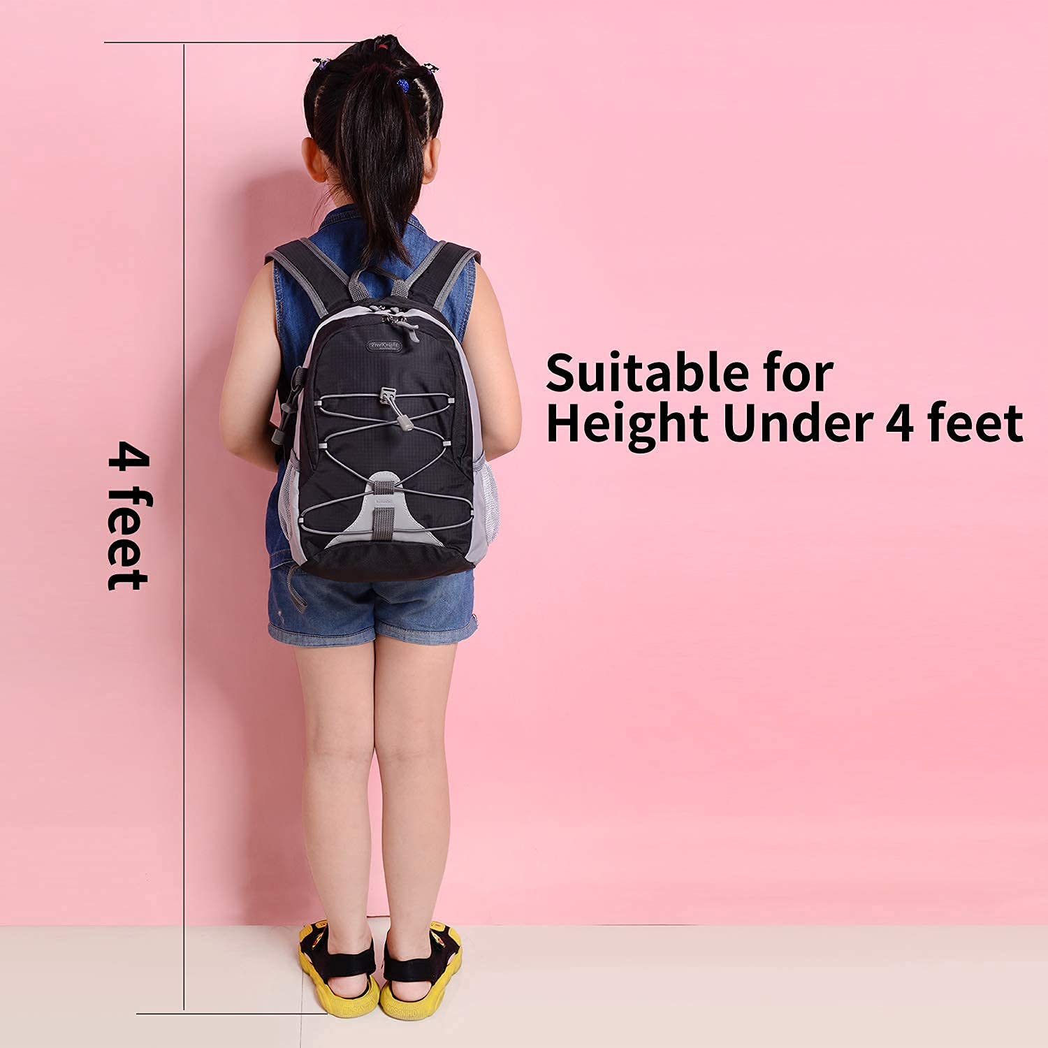 Bseash 10L Small Size Waterproof Kids Sport Backpack,Miniature Outdoor Hiking Traveling Daypack,for Girls Boys Height Under 4 feet (Rose Red)