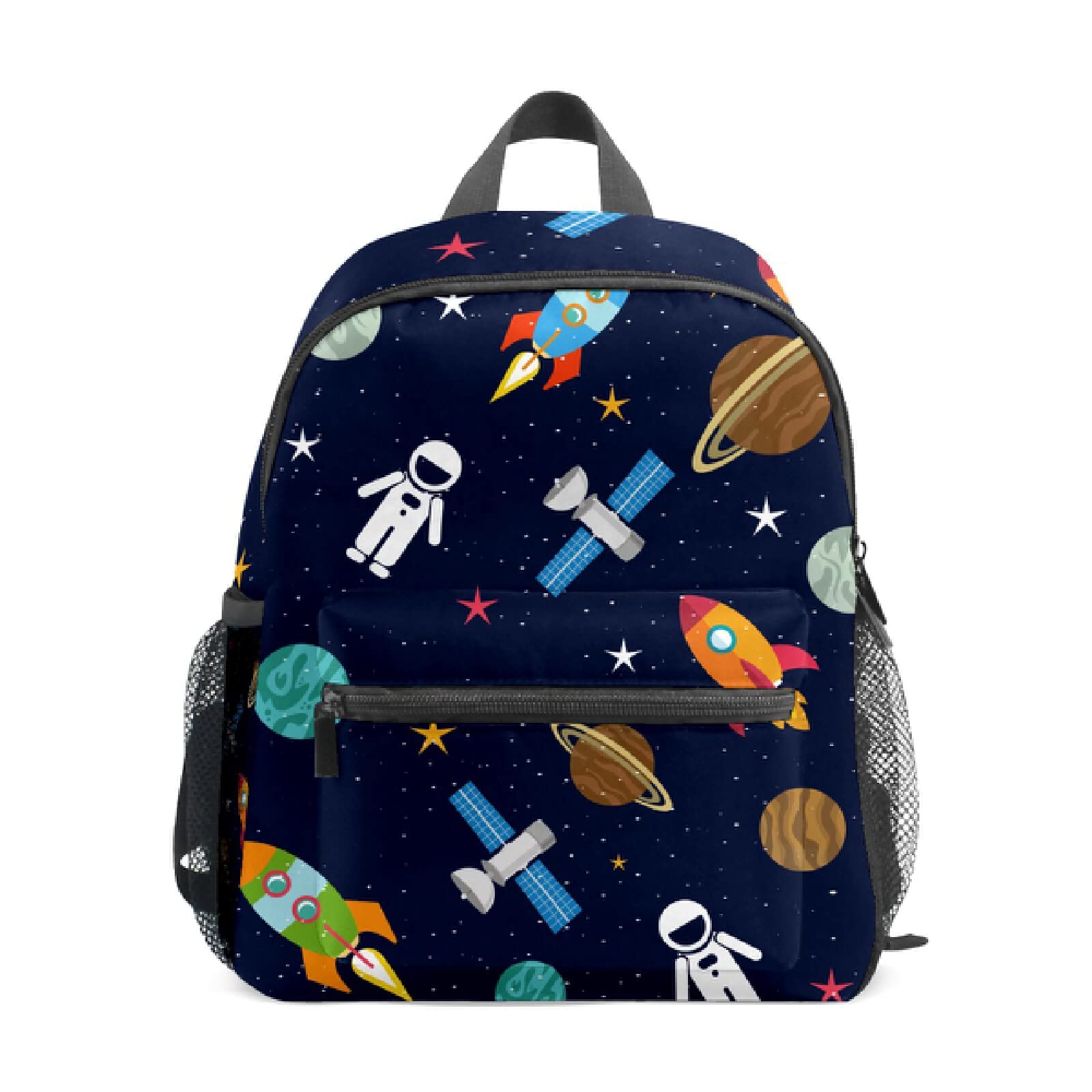 ZXIVGOQFR Schoolbag for Boys Girls Cute Kid's Toddler Backpack Space Stars Planets With Rockets Children Bag