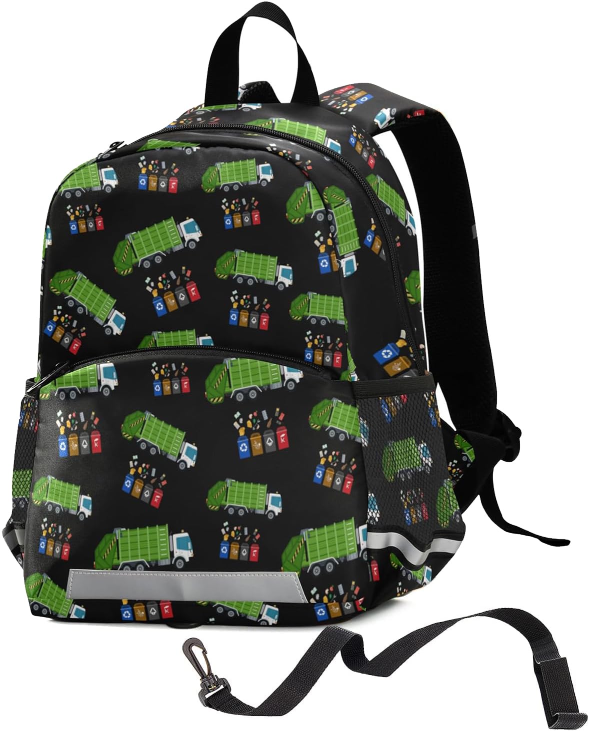 XDMXY Garbage Truck Kid's Toddler Backpack for Boys Girls Preschool Nursery with Safety Leash (01145)