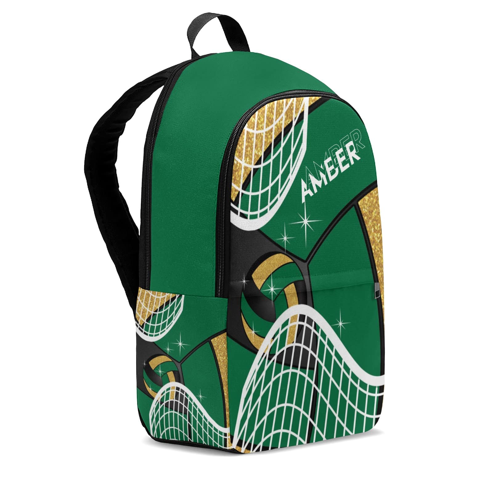XOZOTY Printed Volleyball Dark Green Backpack for Sport Hiking Nylon Waterproof Bookbag