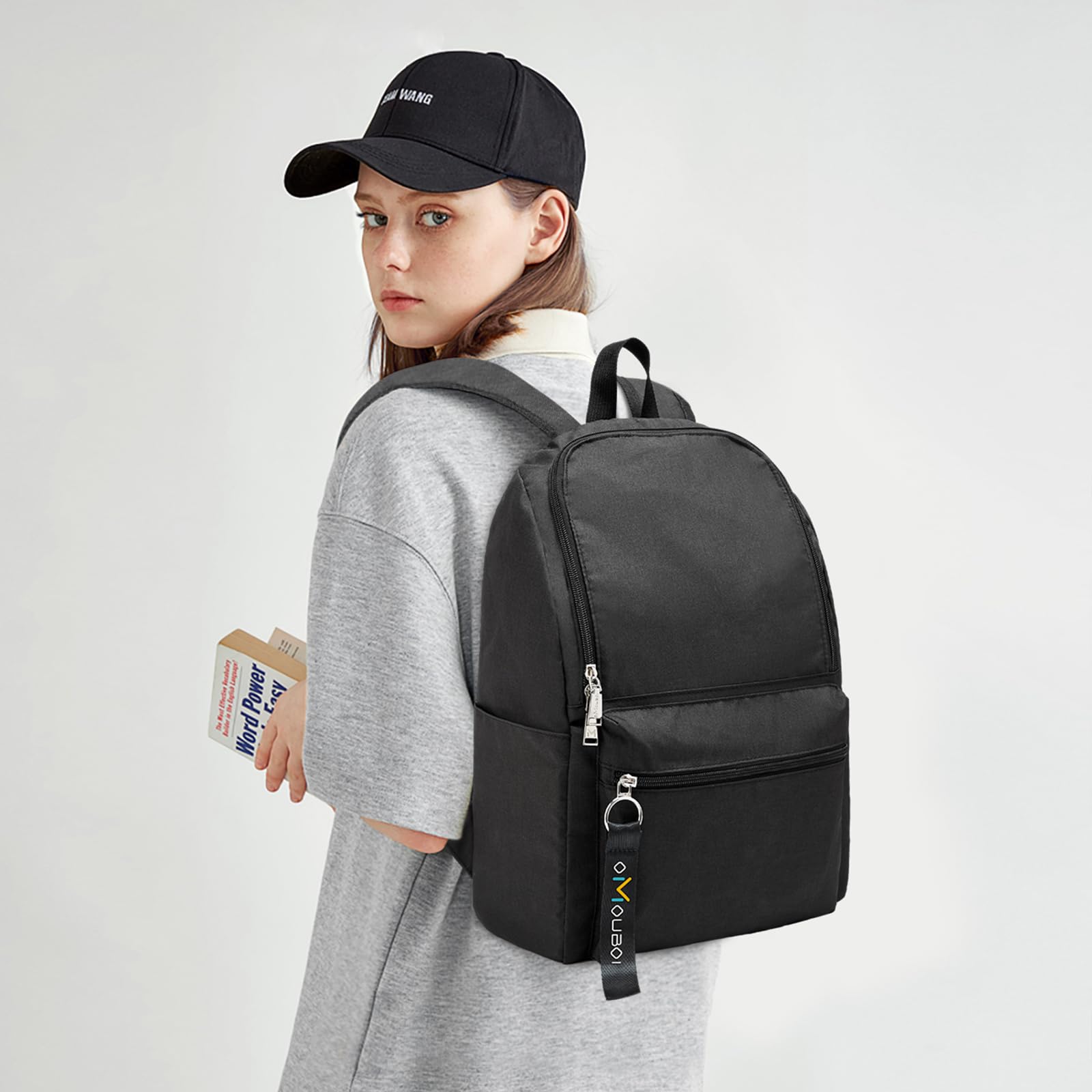 OMOUBOI Laptop Backpack for Women, 14 Inch Waterproof Kids School Bag Travel - Black