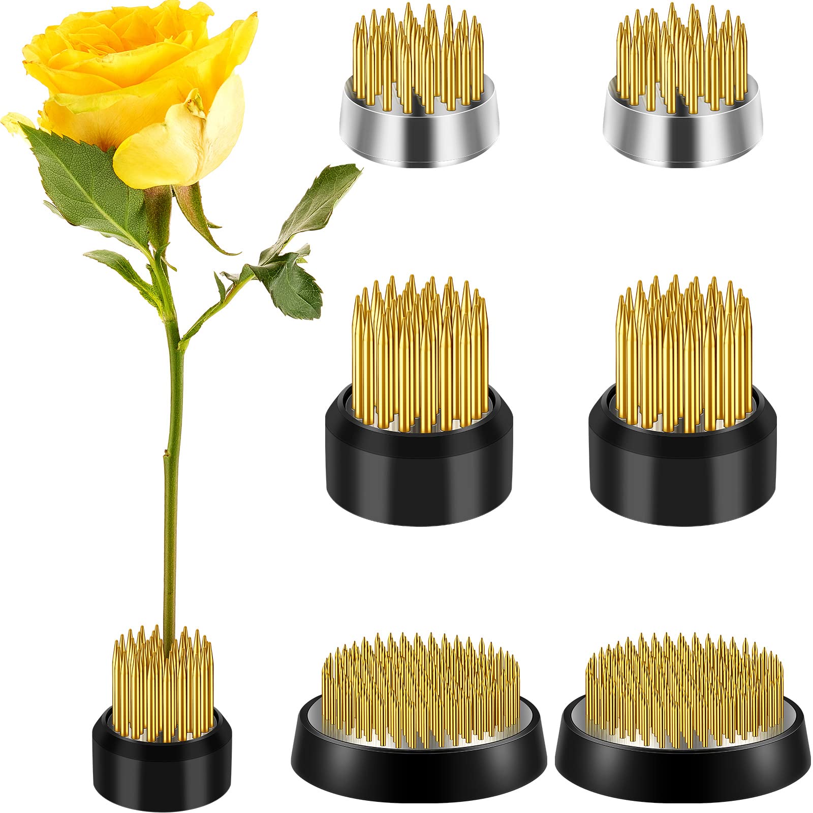 WILLBOND 3 Pieces Flower Holder Round Flower Arranger Flower Fixed Tools Japanese Flower Holder Floral Arrangement Pin Holder for Flower Arrangement, 0.91 Inch, 1.02 Inch, 1.3 Inch