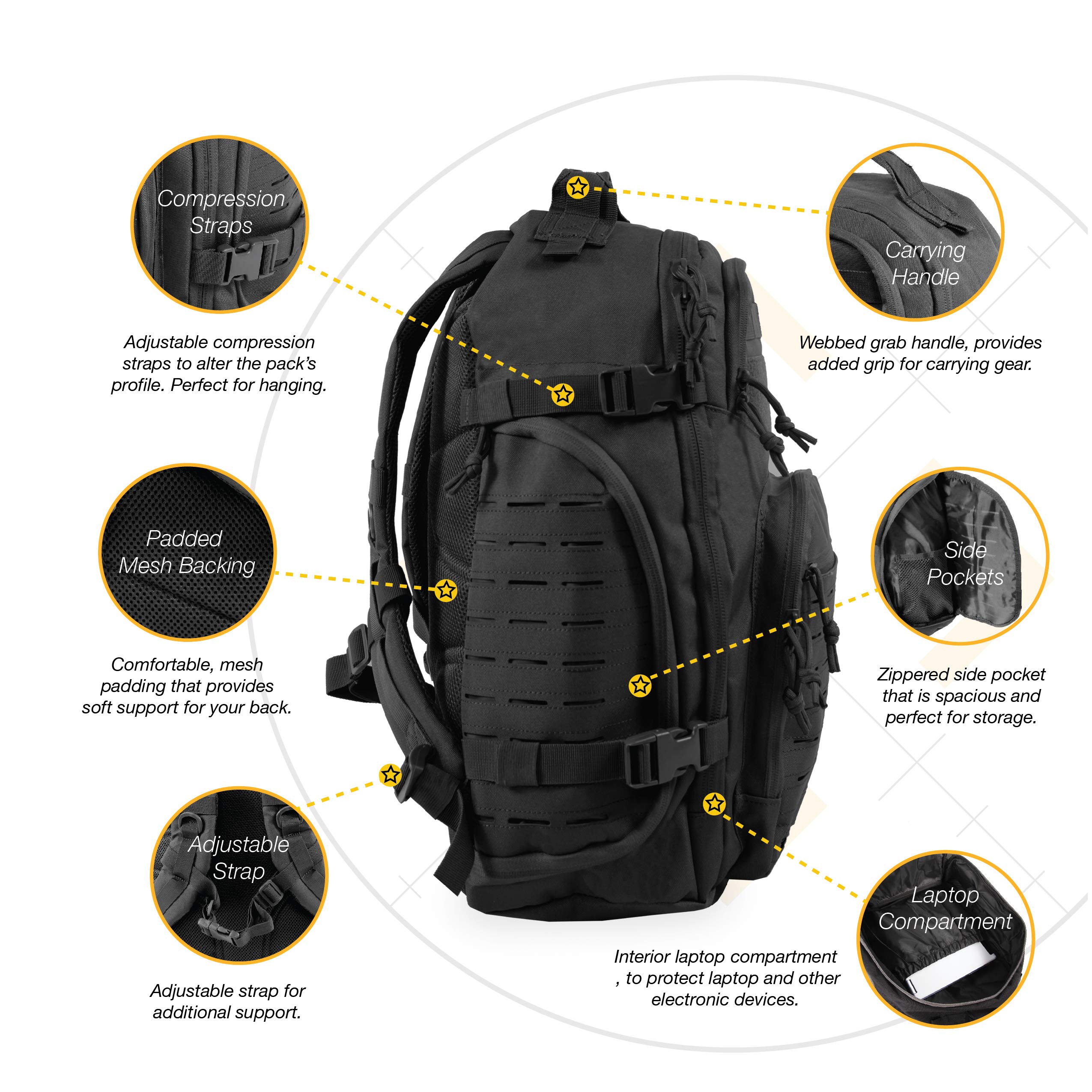 HIGHLAND TACTICAL Men's Roger, Black, 1 Size fits All