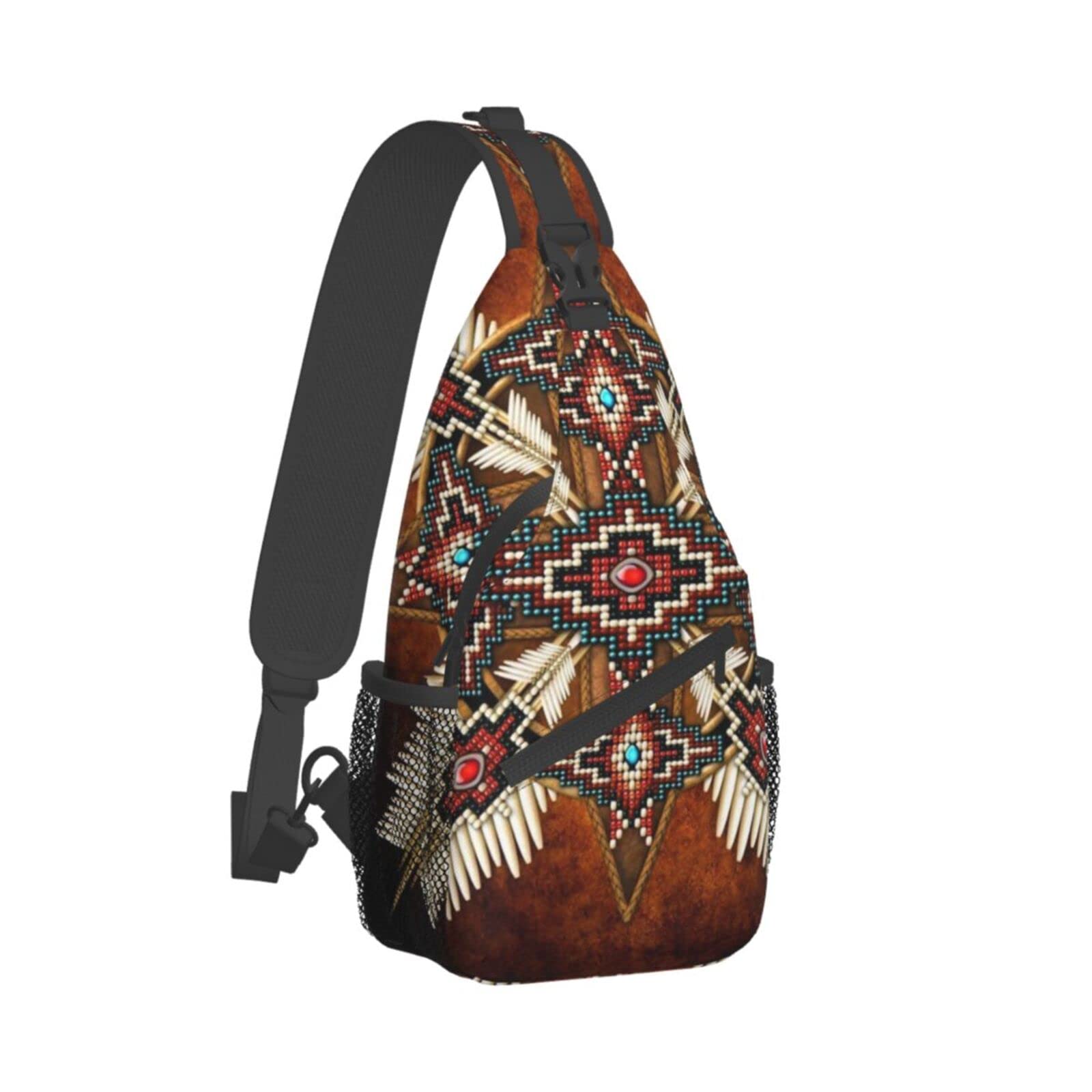 Cute Native American Sling Bag Crossbody Chest Daypack Casual Backpack American Indian Shoulder Bags for Women Men