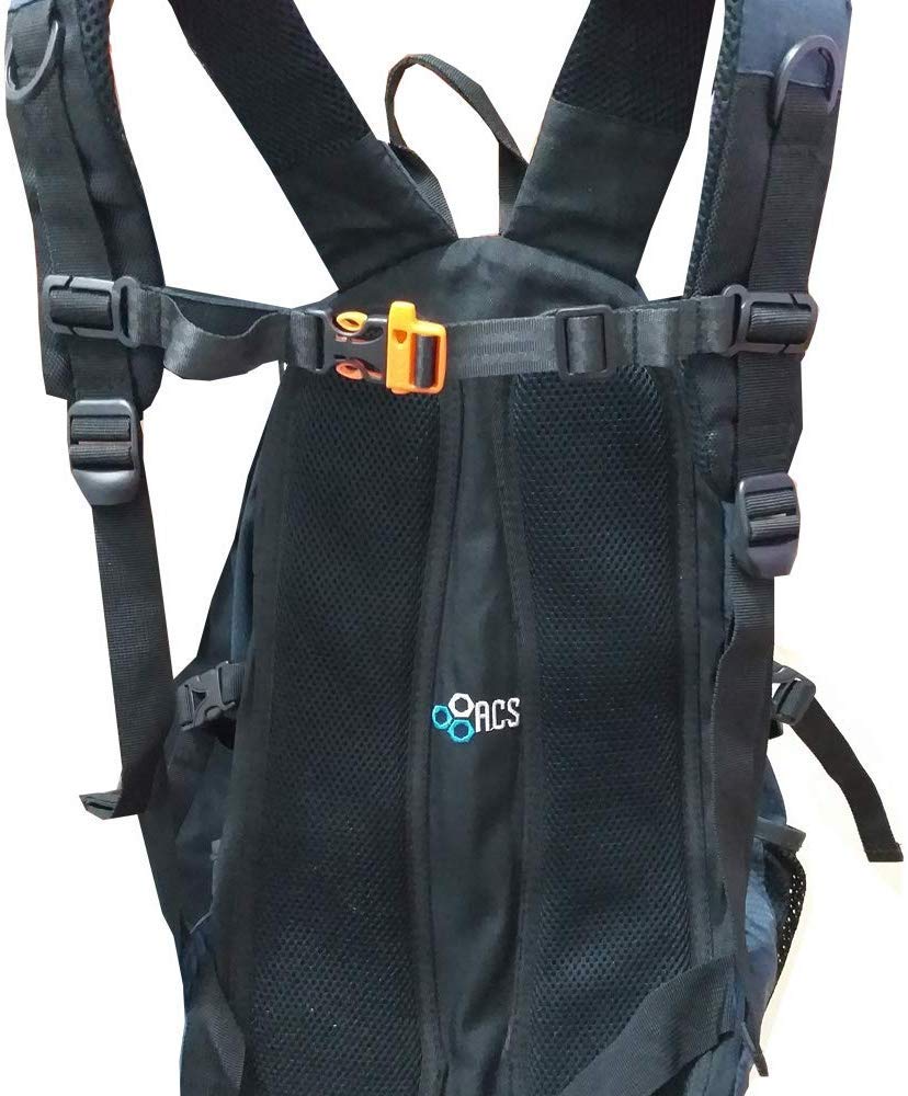 Amlrt 2 Packs Backpack Chest Strap- Nylon -Suitable for Webbing on The Backpack up to 25MM(Grey)