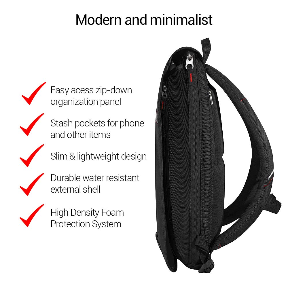 Brenthaven Prostyle Laptop Backpack For Office or School Use – Durable, Protection from Impact and Compression (Fits 15inch - Black)