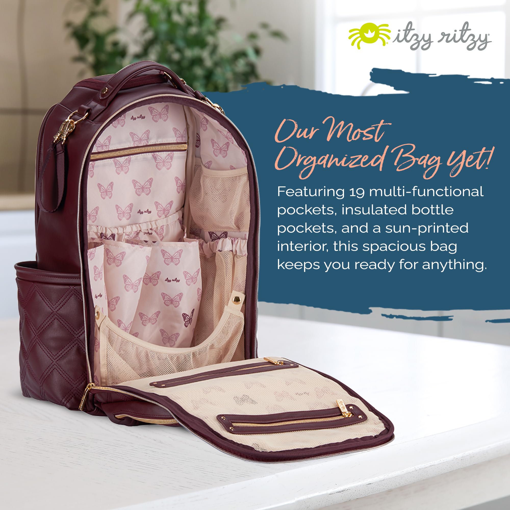 Itzy Ritzy Backpack, Monarch, Large