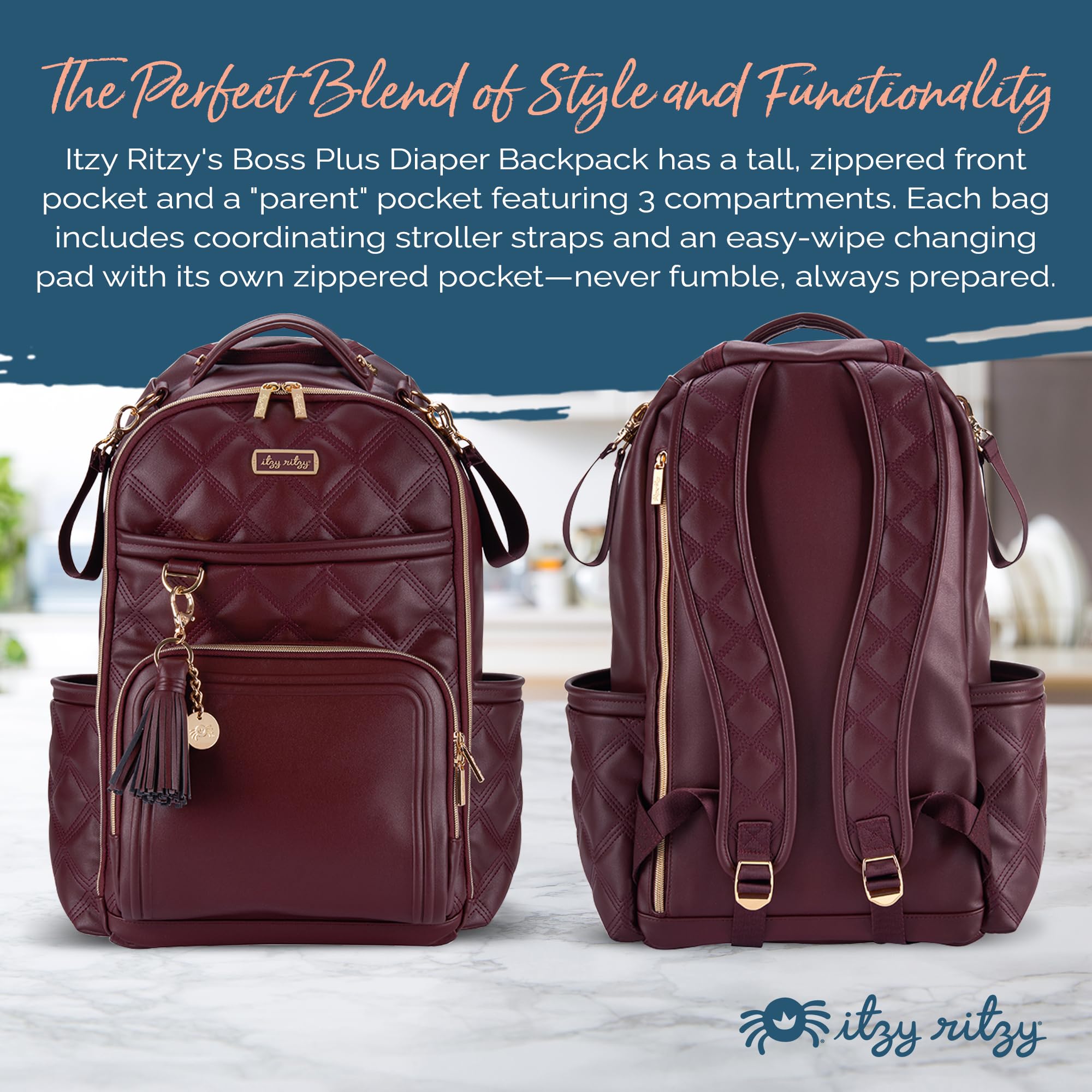 Itzy Ritzy Backpack, Monarch, Large