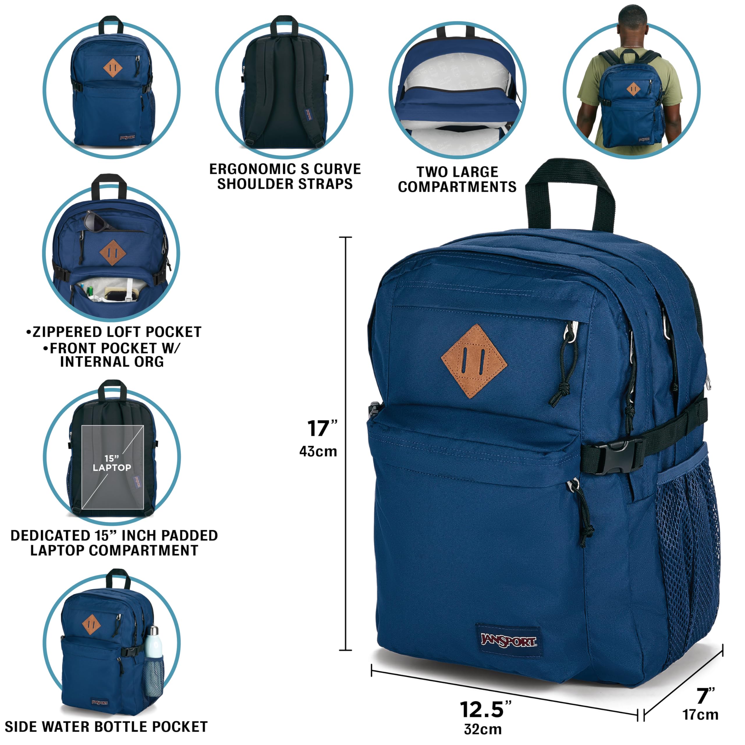 JanSport JS0A4QUL003 Main Campus Navy