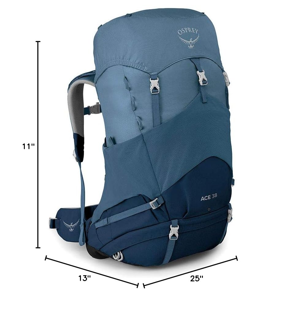 Osprey Ace 38 Kid's Backpacking Backpack, Blue Hills, O/S