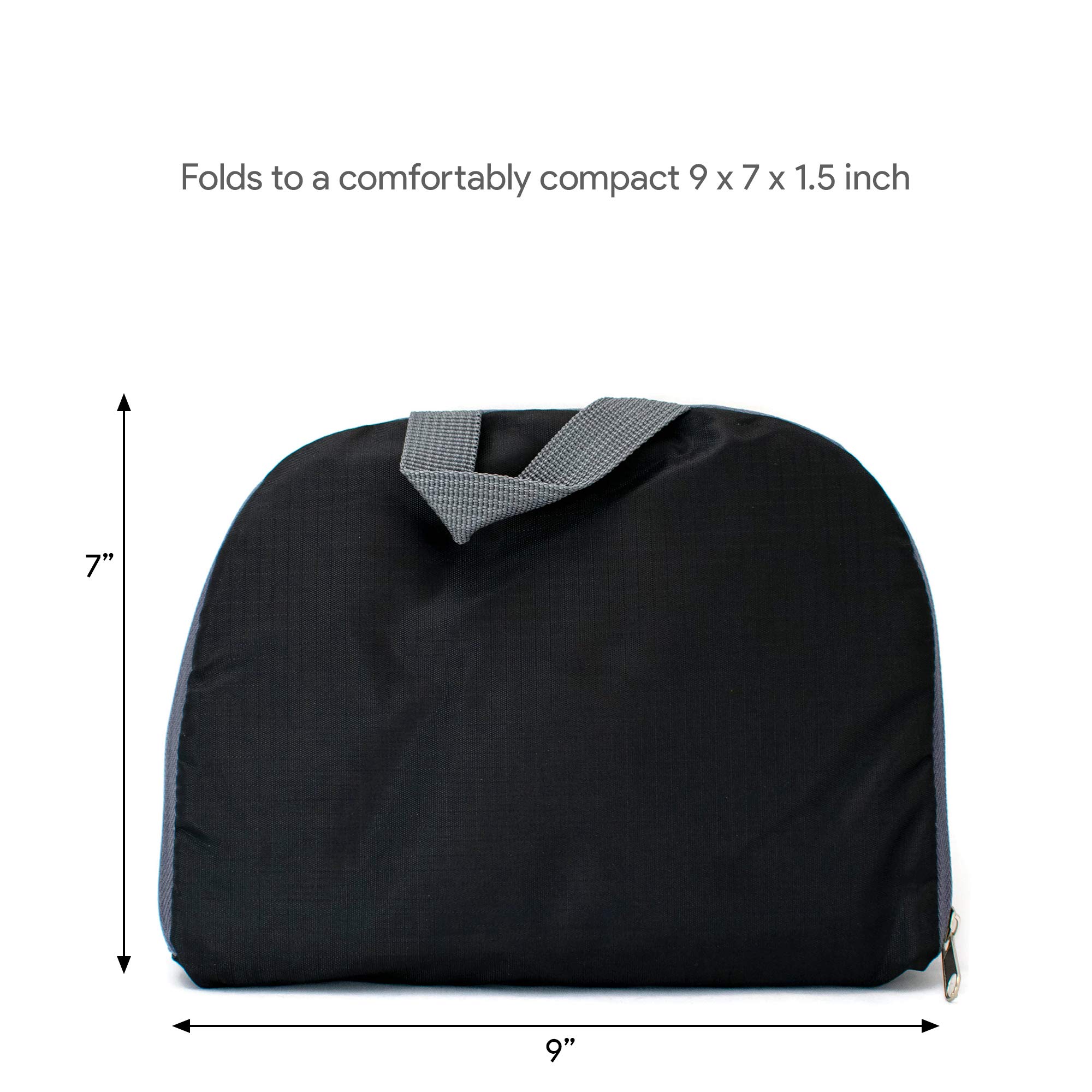 Miami CarryOn Travel Foldable Backpack / Daypack β Folds to a Compact 9 x 7 x 1.5 inches (Very Black)