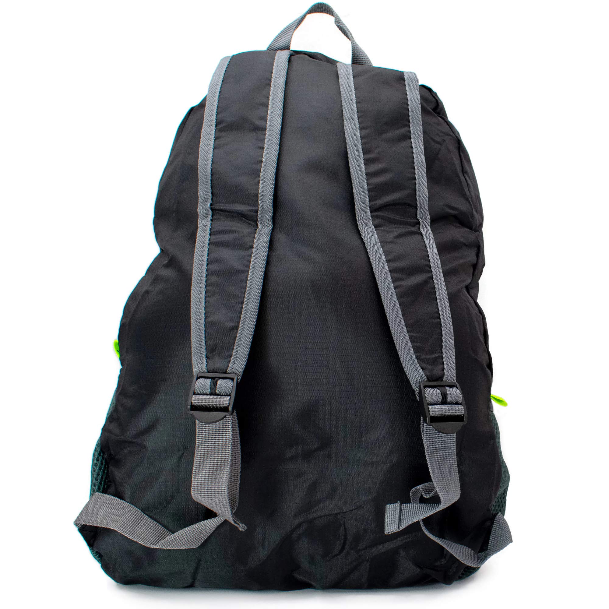 Miami CarryOn Travel Foldable Backpack / Daypack β Folds to a Compact 9 x 7 x 1.5 inches (Very Black)