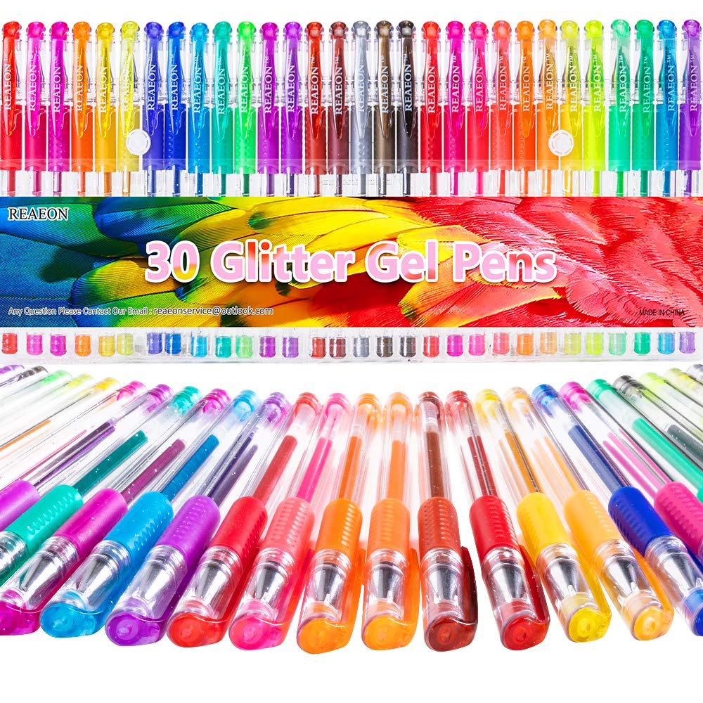 Glitter Gel Pens - Color Gel Pens - Gel Pen for Kids - Coloring Gel Pens Set - Sparkle Gel Pens for Adults Coloring Books Doodling Bullet Journaling