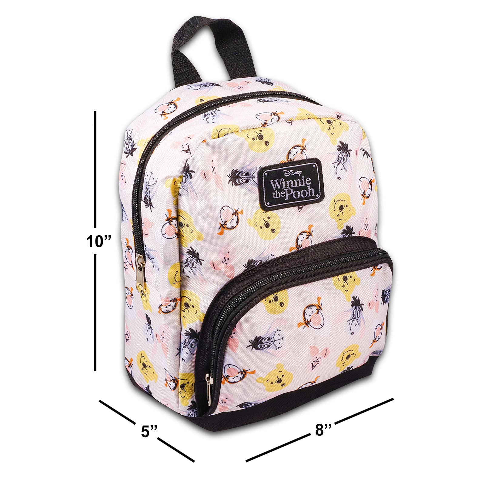 Disney Winnie the Pooh Preschool Backpack for Toddlers ~ 4 Pc School Supplies Bundle with Pooh 10" Mini Backpack for Boys and Girls, Stickers, Pencils and More