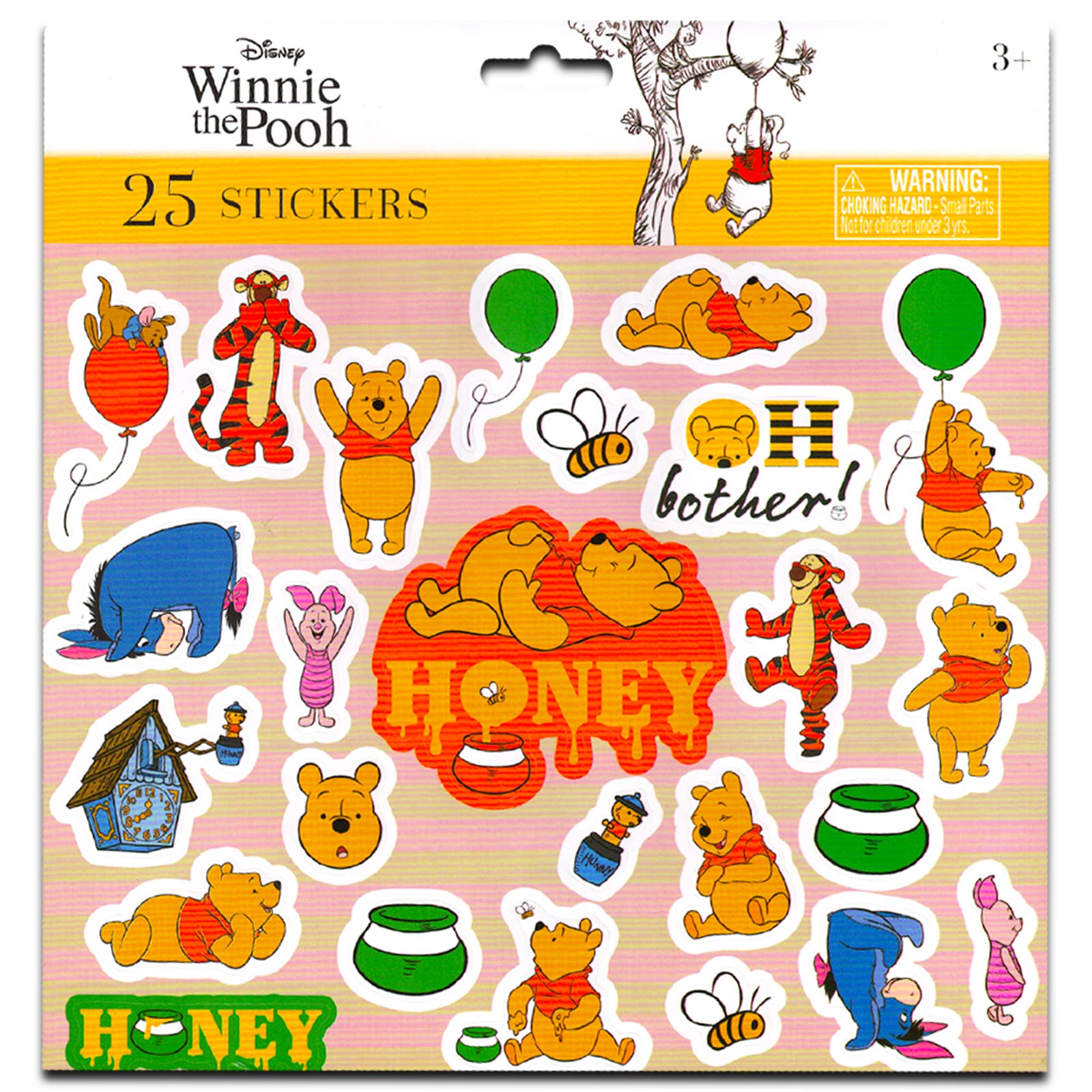 Disney Winnie the Pooh Preschool Backpack for Toddlers ~ 4 Pc School Supplies Bundle with Pooh 10" Mini Backpack for Boys and Girls, Stickers, Pencils and More
