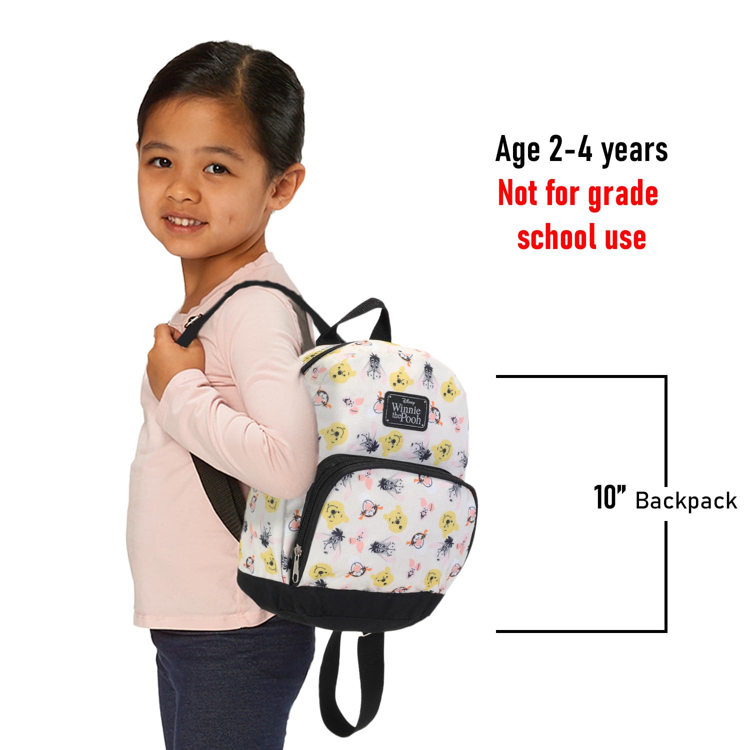 Disney Winnie the Pooh Preschool Backpack for Toddlers ~ 4 Pc School Supplies Bundle with Pooh 10" Mini Backpack for Boys and Girls, Stickers, Pencils and More