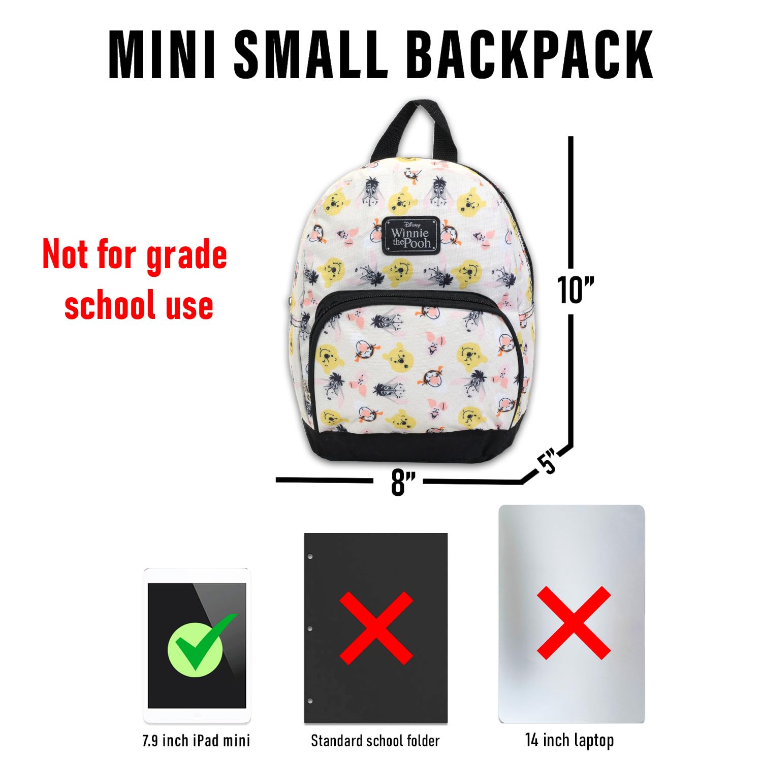 Disney Winnie the Pooh Preschool Backpack for Toddlers ~ 4 Pc School Supplies Bundle with Pooh 10" Mini Backpack for Boys and Girls, Stickers, Pencils and More