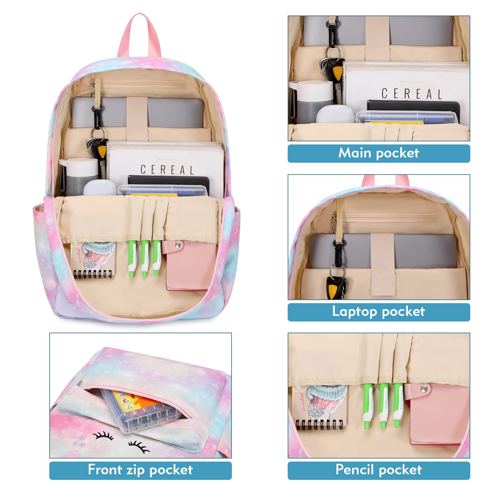 FITMYFAVO Backpack for Girls Elementary Middle School Bookbag Travel Daypacks for Teens Students Durable Laptop Bags