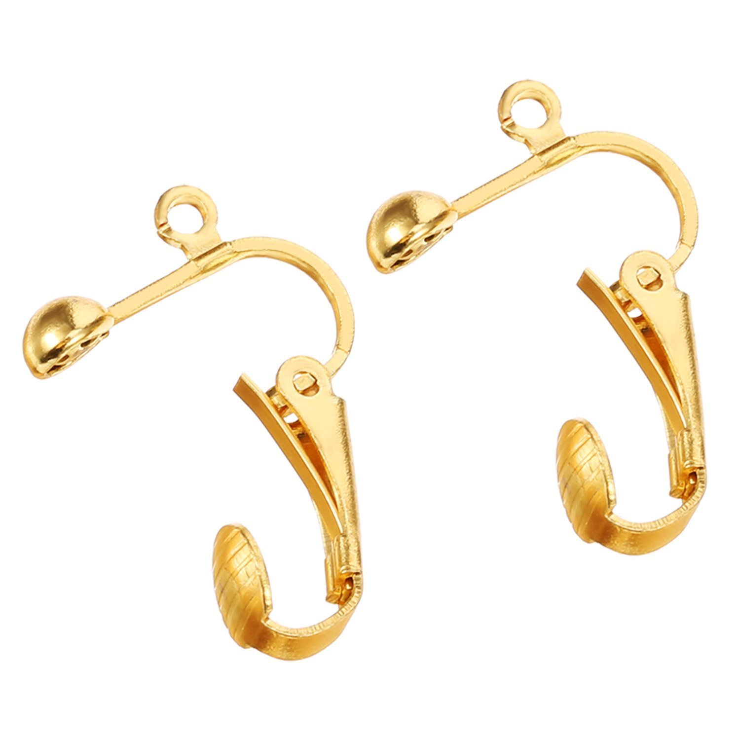 Bememo 36 Pack Clip-on Earring Converter with Easy Open Loop for DIY Earring and Turn any Studs or Pierced into Clip on (Gold and Silver)