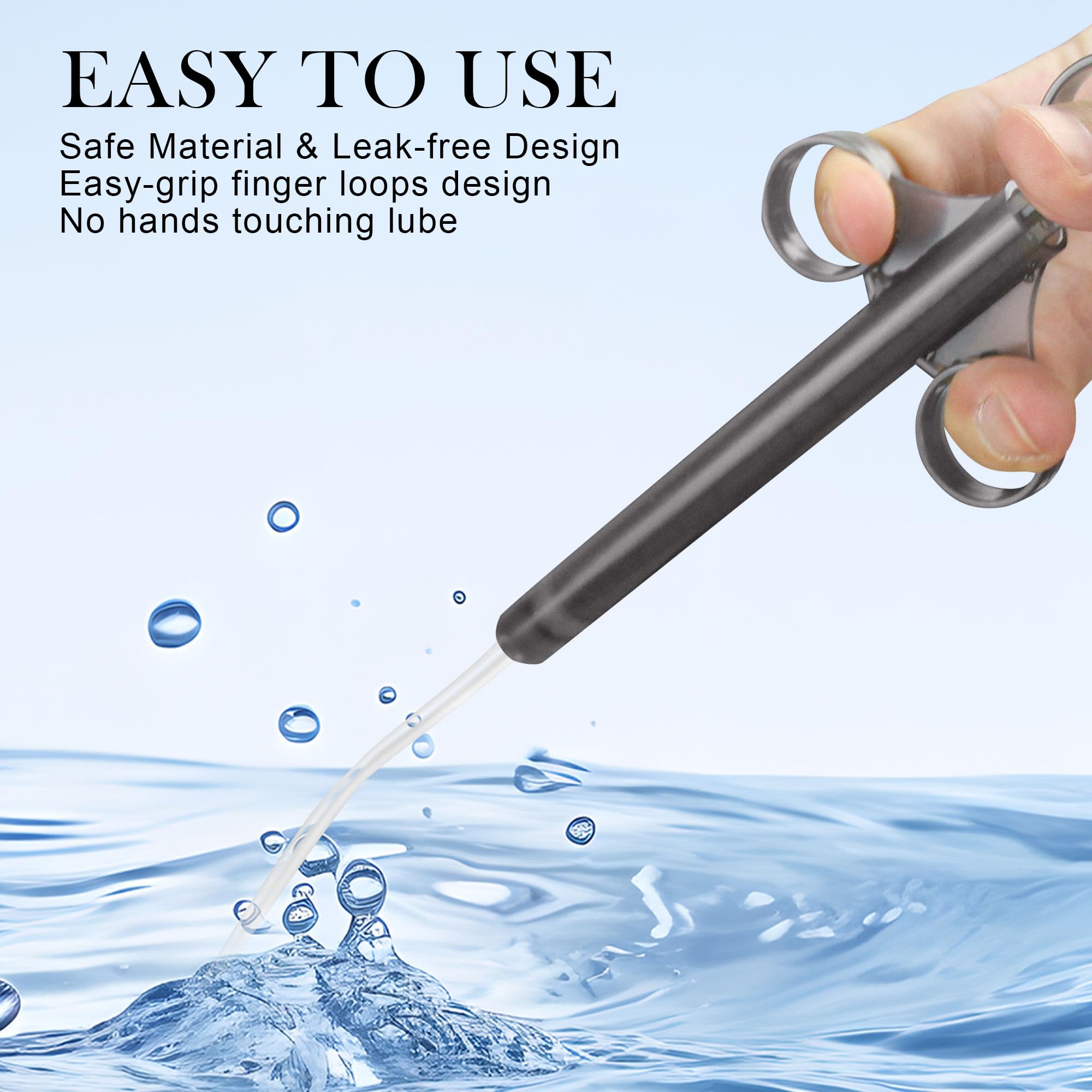 [2 Pack+Storage Bag]lube applicator for Women,Men,Precision Female Lubricant Tube applicator with [10ml Precision Markings][Easy use/Clean][Reusable][Silicone][no Disposable]