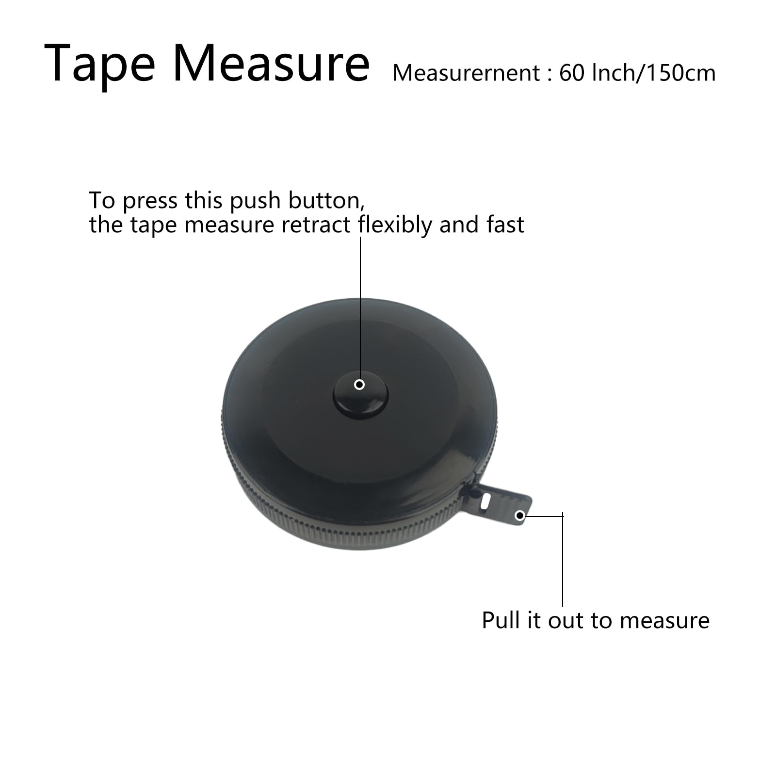 3 Pack Tape Measure Retractable Measuring for Body Fabric Sewing Tailor Cloth Knitting Craft Weight Loss Measurements Retractable Black Dual Sided Tape Measure Body Measuring 60-inch 1.5 Meter