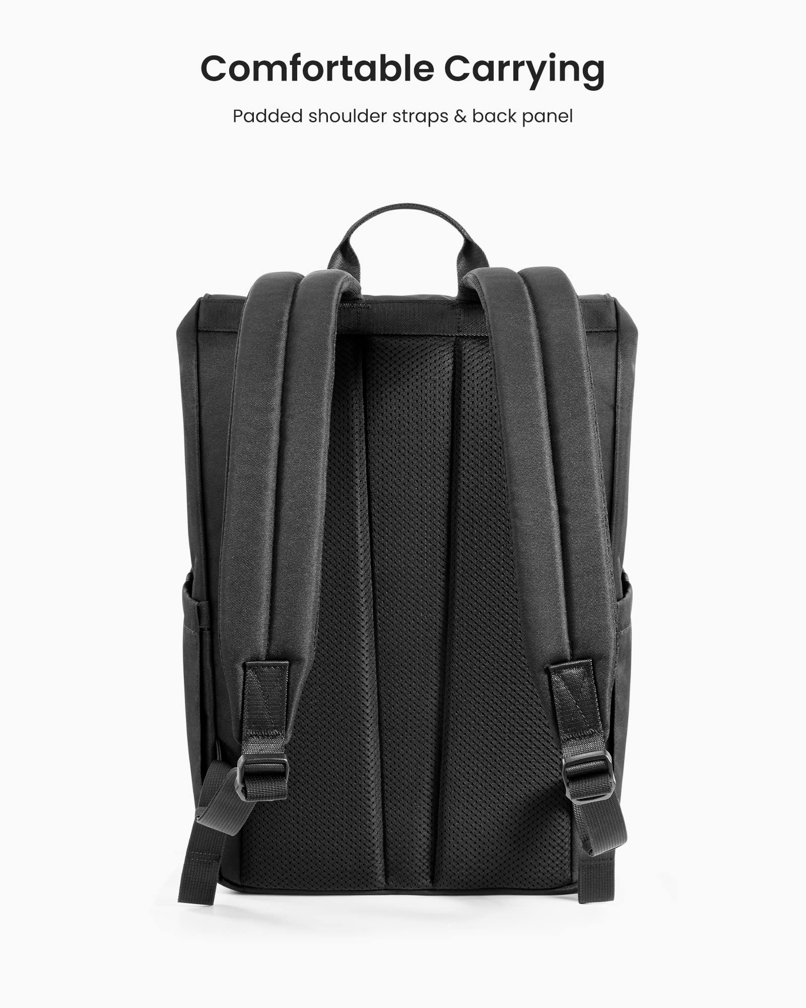 tomtoc Flap Laptop Backpack, Lightweight, Water-Resistant College School Travel Casual Daypack Bookbag, Slim Durable Work-pack Rucksack for 13-16 Inch MacBook Laptop, Large Capacity, 18L, Gray