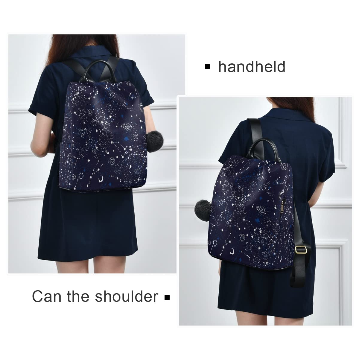 ALAZA Space Galaxy Constellation Cloud Women Backpack Anti Theft Back Pack Shoulder Fashion Bag Purse