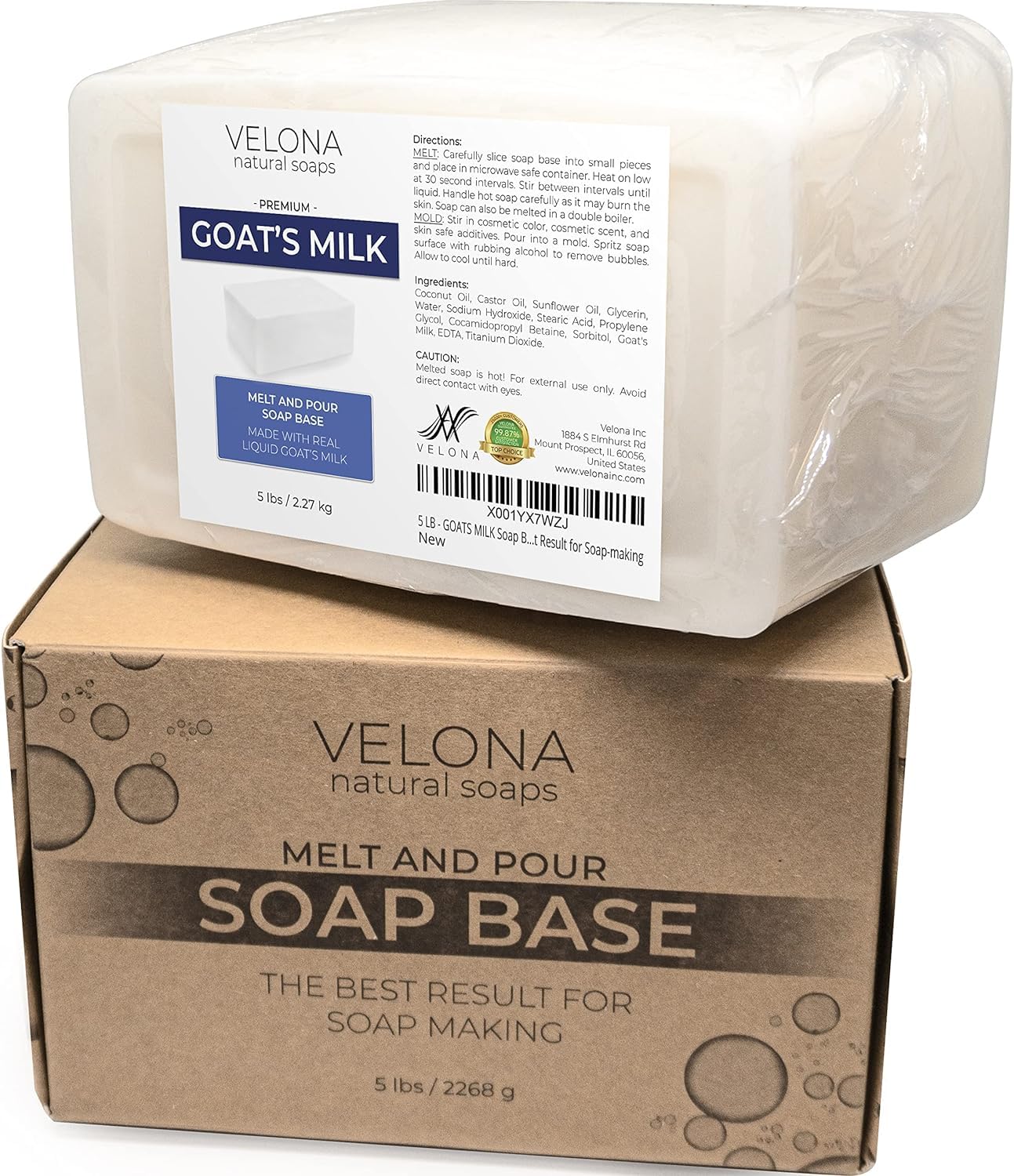 velona 5 LB - GOATS MILK Soap Base SLS/SLES free | Melt and Pour | Natural Bars For The Best Result for Soap-making