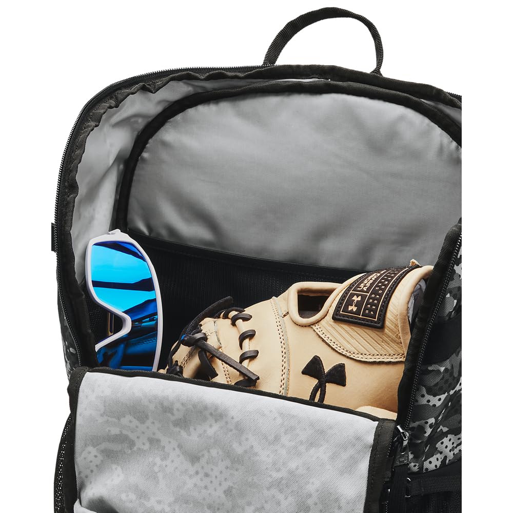 Under Armour Utility Baseball Backpack Print, (002) Black / / Metallic Gold, One Size Fits All