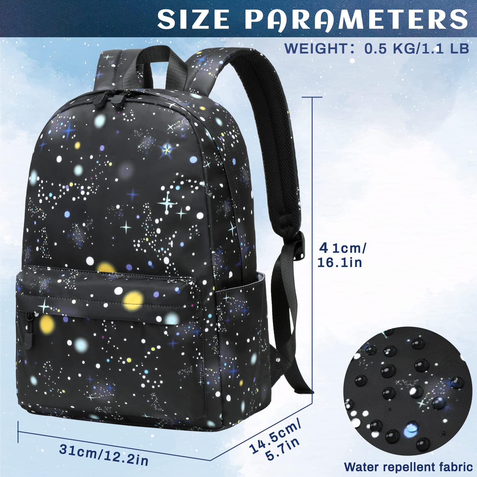 Lohol Cute Unicorn Backpack for Little Kids, Lightweight School Bookbag for Kindergarten Children Girl with Chest Strap (Light Blue)
