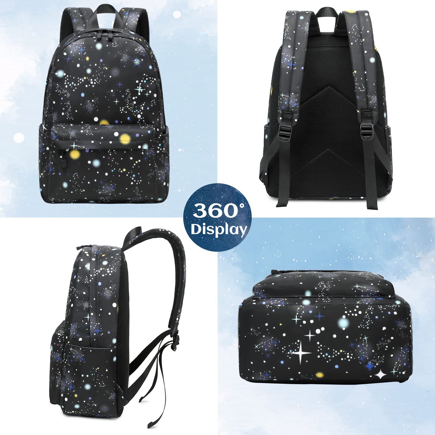 Lohol Cute Unicorn Backpack for Little Kids, Lightweight School Bookbag for Kindergarten Children Girl with Chest Strap (Light Blue)