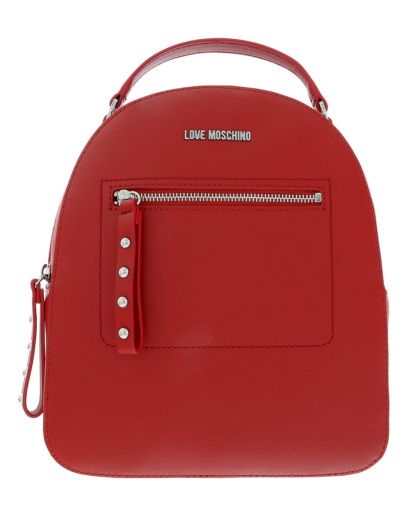 Love Moschino Red Stiched Signature Medium Backpack for womens