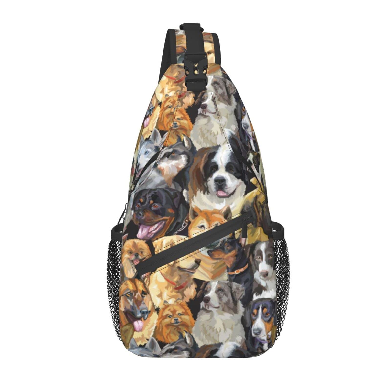 Cute Dog Sling Bag Dog Crossbody Chest Daypack Casual Backpack Women Shoulder Bag For Travel Picnic