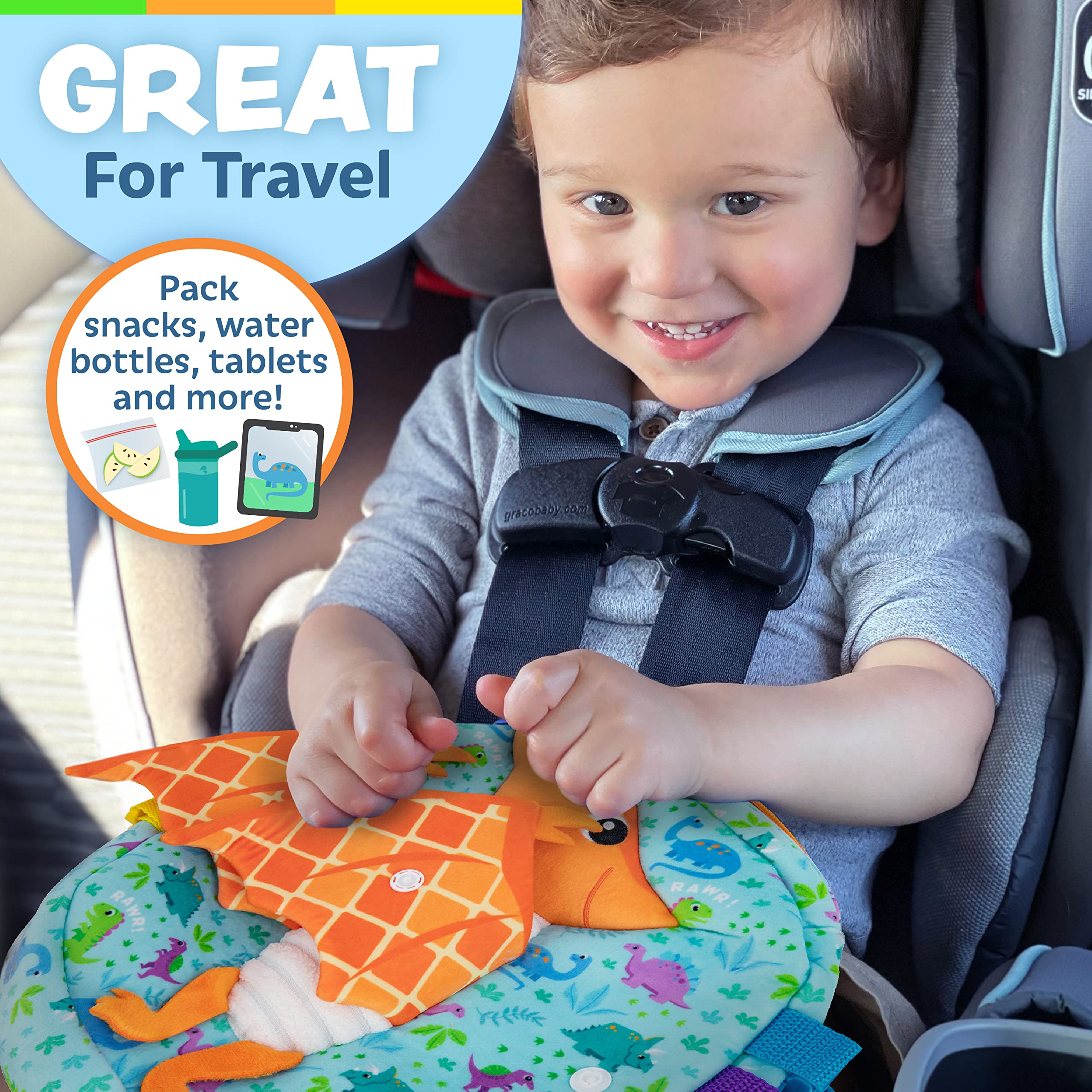 Buckle Toys - Breezy Pterodactyl Dinosaur Backpack - Educational Pre-K Learning Activity Toy - Develop Fine Motor Skills - Great Gift for Toddlers and Kids