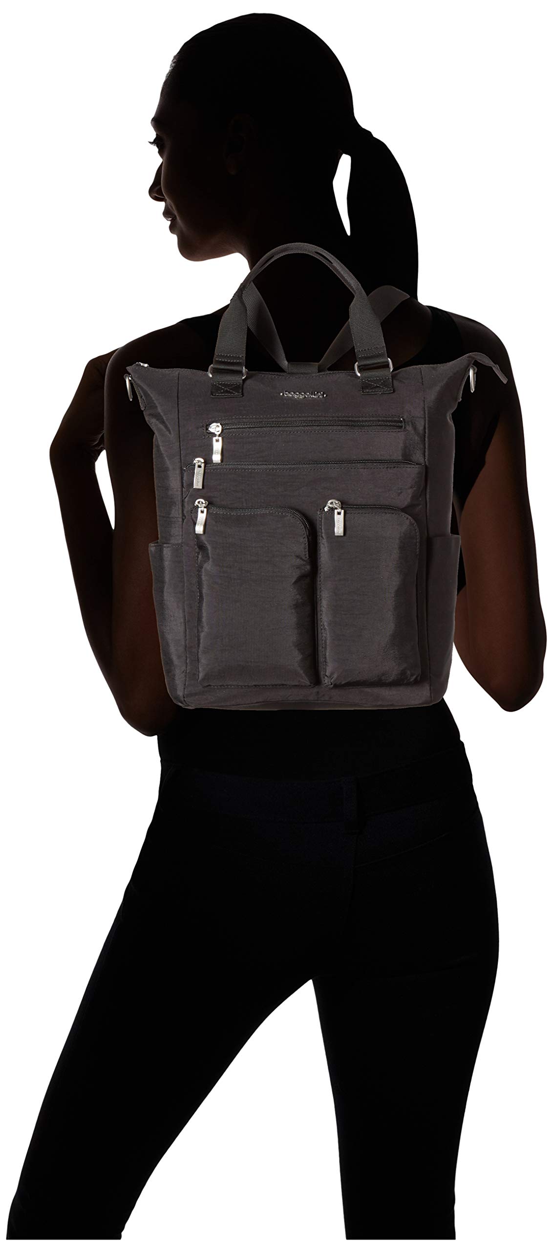 Baggallini womens Legacy 3-in-1 All set 3 in 1 Backpack, Black, One Size US