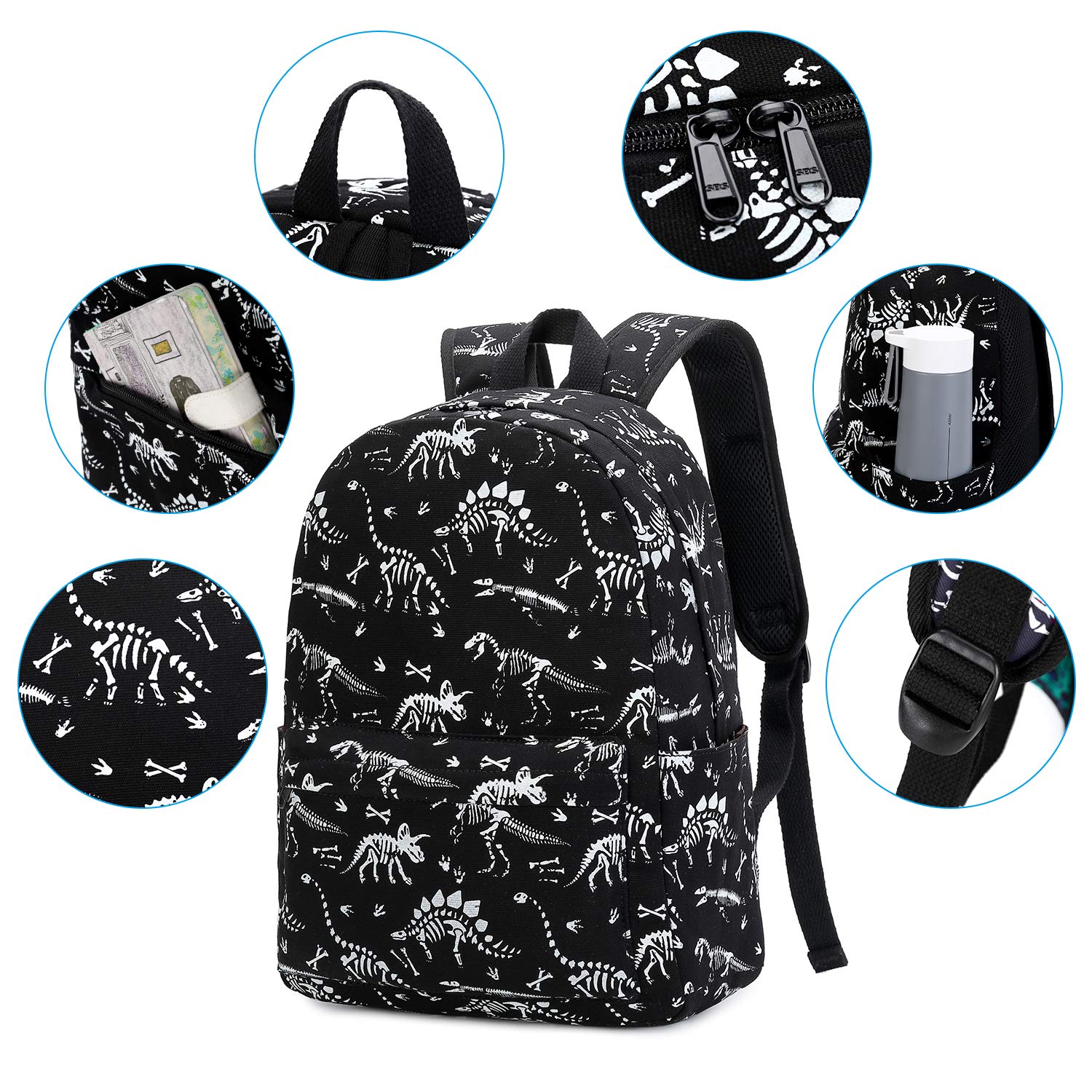 LEDAOU Kids School Backpack with Lunch Box for Boy Kindergarten BookBag School Bag Preschool Kindergarten Toddler Backpack (Luminous)