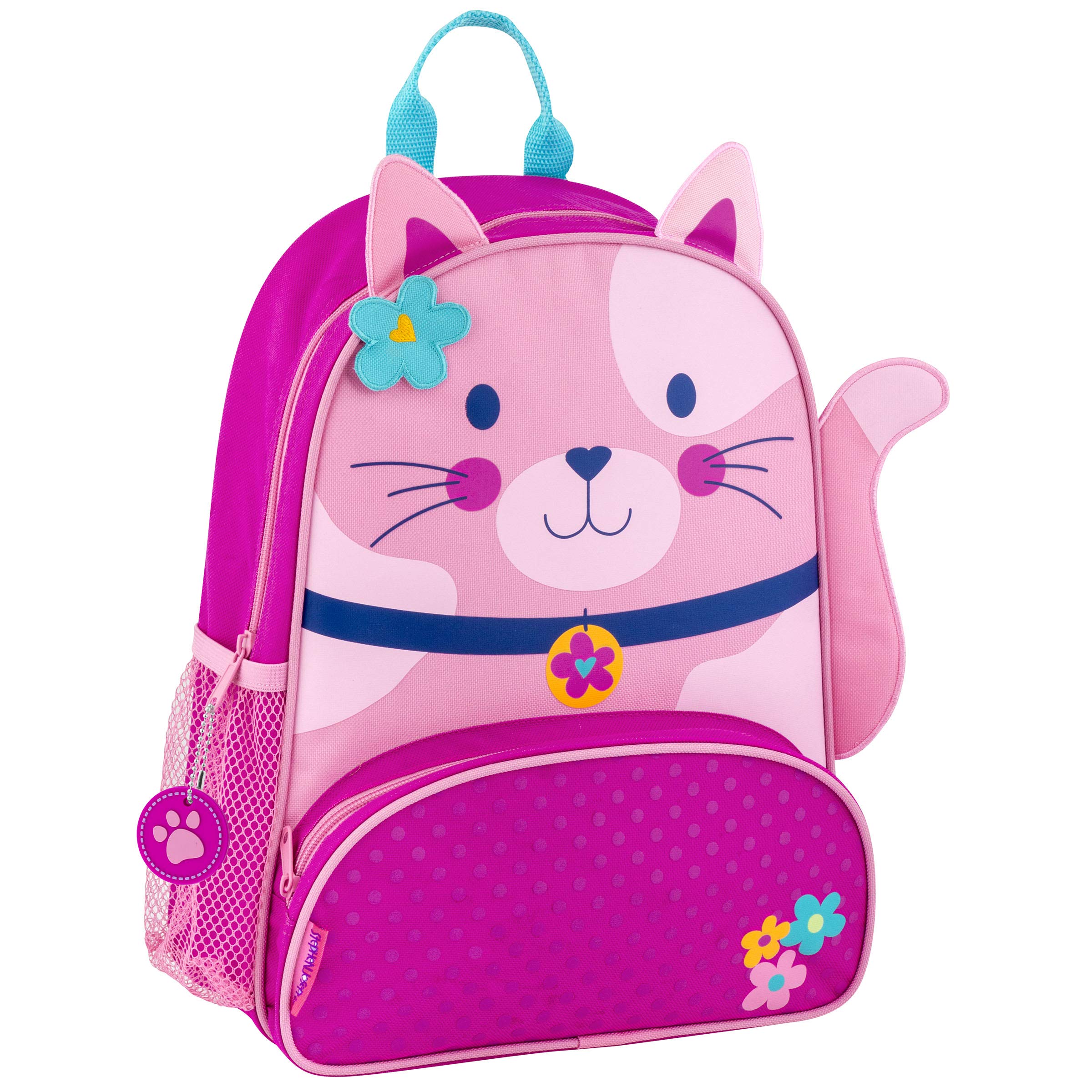Stephen Joseph Sidekick Girl Cat Backpack with Zipper Pull - Cute Kids Book Bags