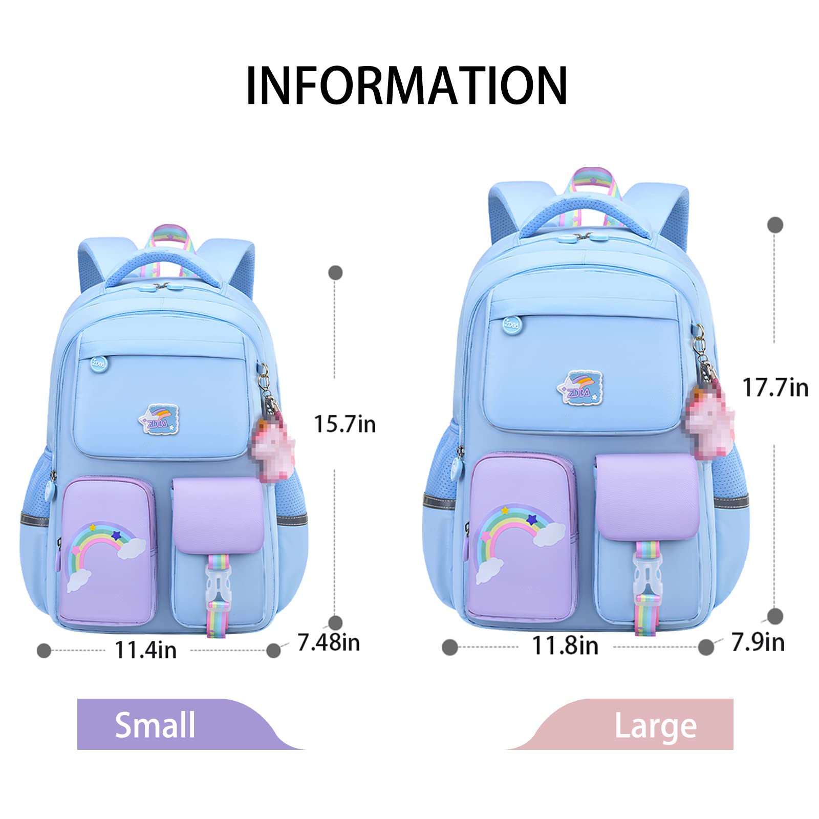 KTamiran Cute Backpack Travel Backpacks Bookbag for Women & Men Boys Girls School College Students Backpack Durable Water Resistant Blue Large