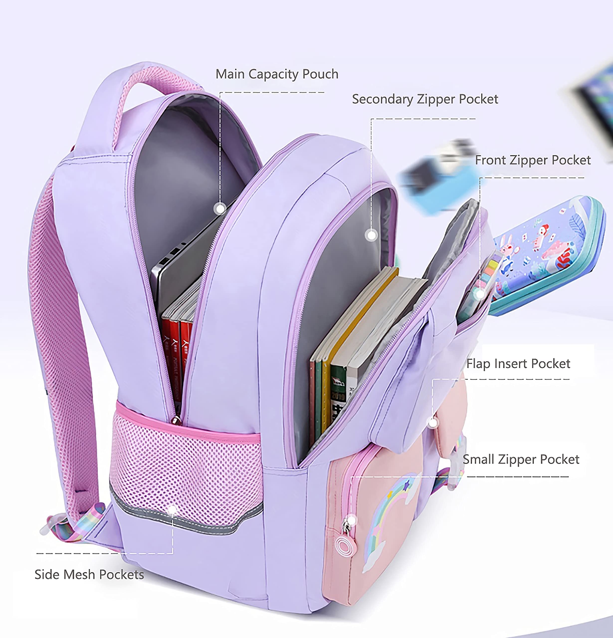 KTamiran Cute Backpack Travel Backpacks Bookbag for Women & Men Boys Girls School College Students Backpack Durable Water Resistant Blue Large