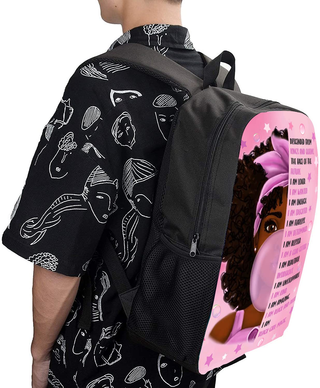 DSWEFGY African Women Backpack 16Inch Laptop Backpack Cute Lightweight Waterproof Bookbag Gifts For Teens Picnic Travel
