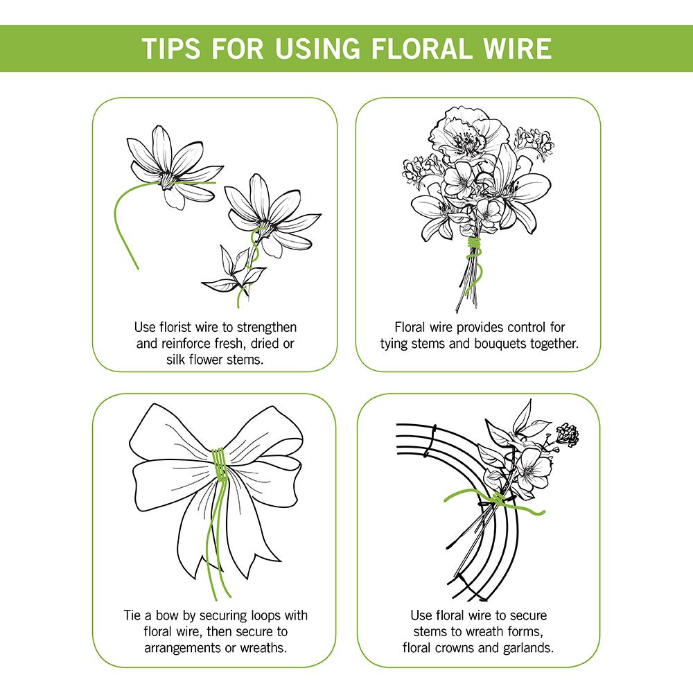 FloraCraft 26 Gauge Floral Wire 270 Feet Bright Silver