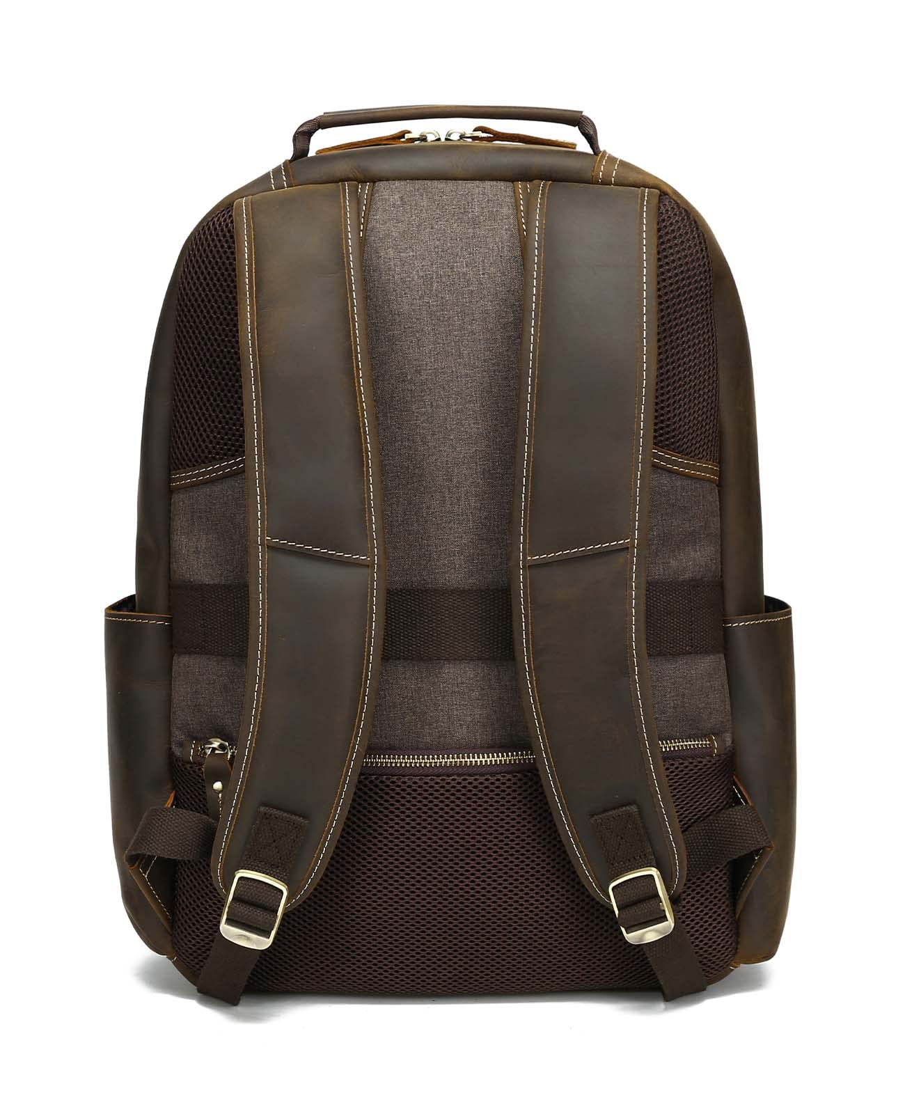 Taertii Full Grain Genuine Leather Backpack for Men, 16" Laptop Rucksack Backpack for Travel Business Shool 32L - Brown