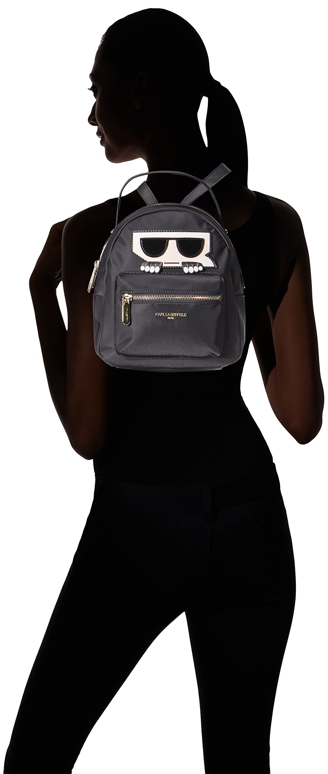 Karl Lagerfeld Paris Women's Amour Small Backpack, Black, One Size
