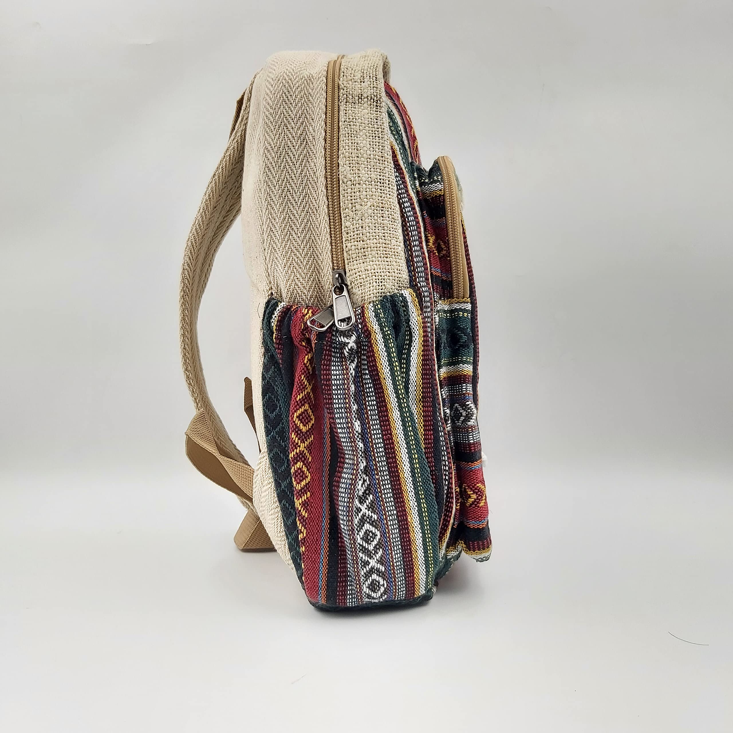 Fwosi Hemp Hippie Backpack – Cute Trendy Men & Women Multipurpose Backpacks with Laptop Sleeve - Handmade in Nepal - Sustainable Lightweight Laptop Bag