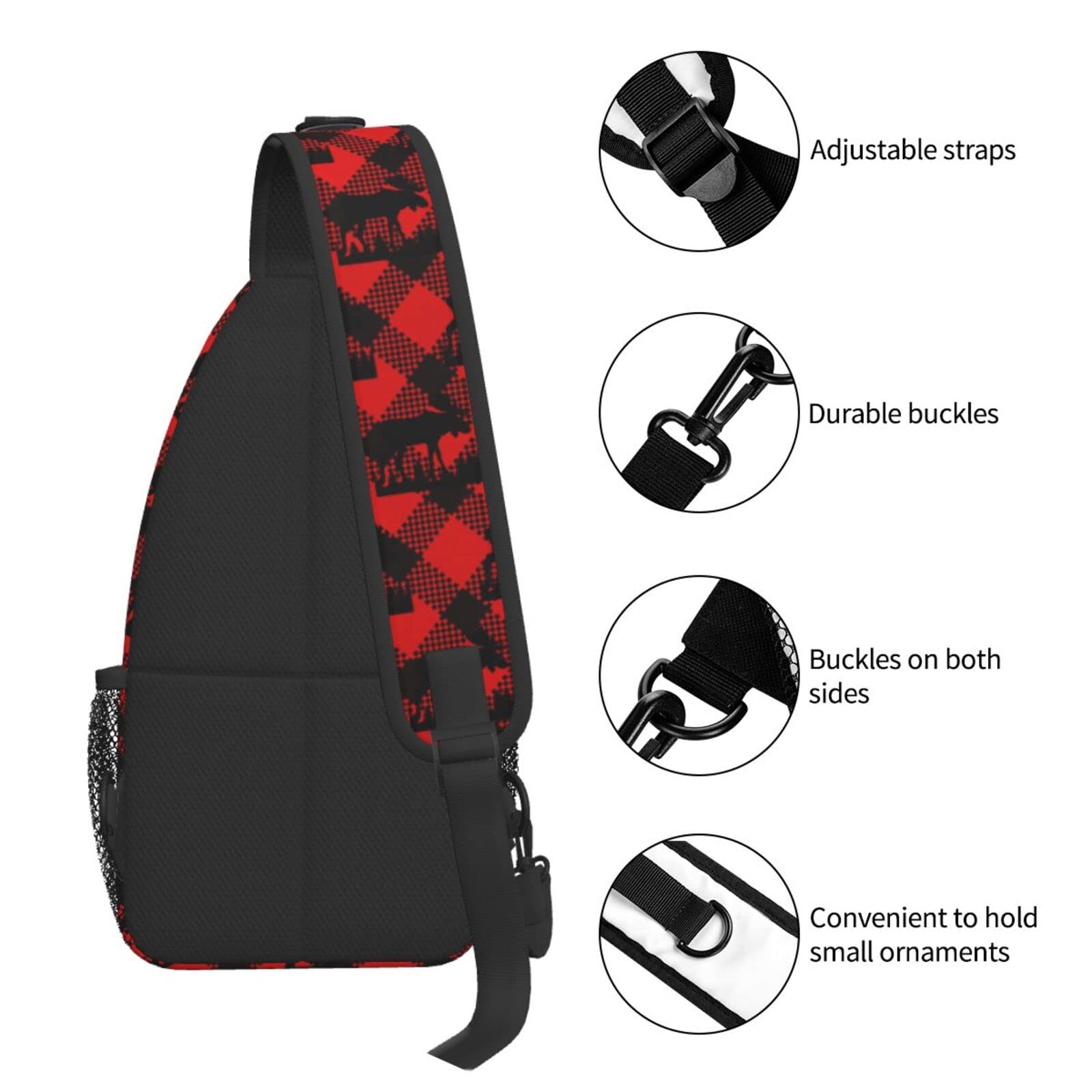 Moose Chest Bag Shoulder Bag, Animal Sling Backpack Casual Travel Bag For Men And Women