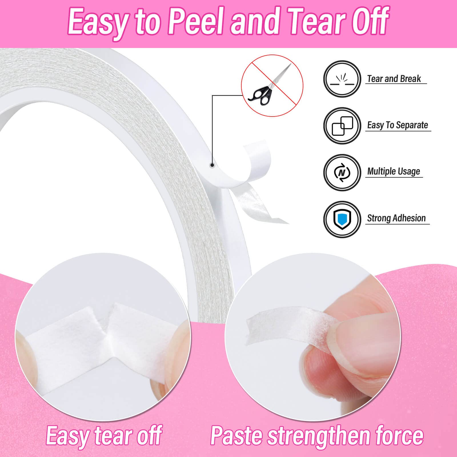 Double Sided Adhesive Tape for Crafts, Anezus 2 Rolls Double Sided Craft Sticky Tape for Scrapbooking, Card Making, Fastening, Decorations and Crafting