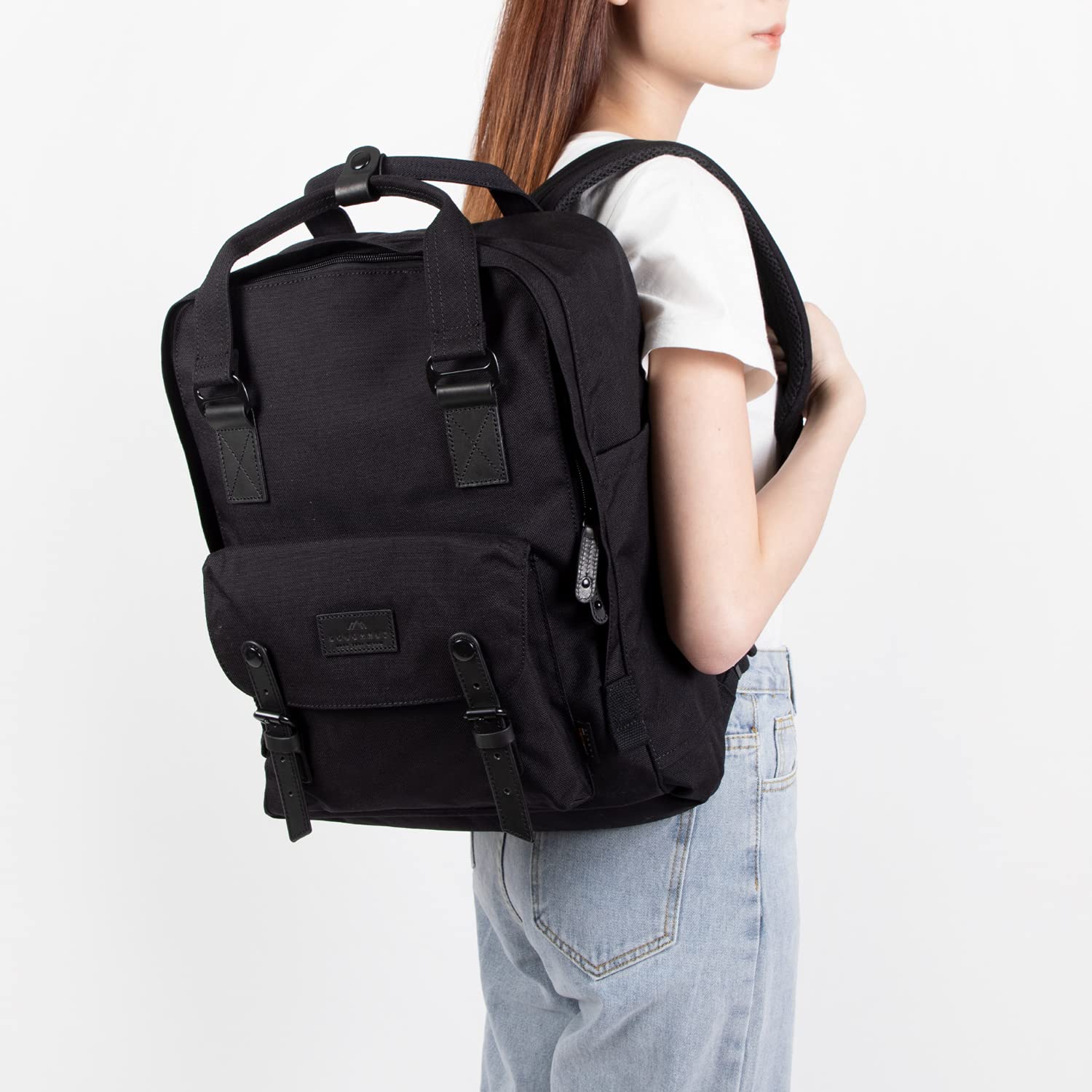 Doughnut Macaroon Organic Cotton Series 18L Travel School Ladies College Girls Lightweight Commuter Casual Daypacks Bag Backpack (Large)