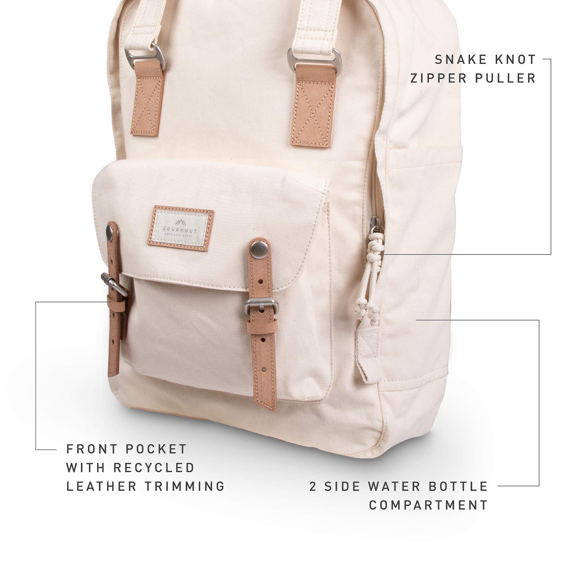 Doughnut Macaroon Organic Cotton Series 18L Travel School Ladies College Girls Lightweight Commuter Casual Daypacks Bag Backpack (Large)