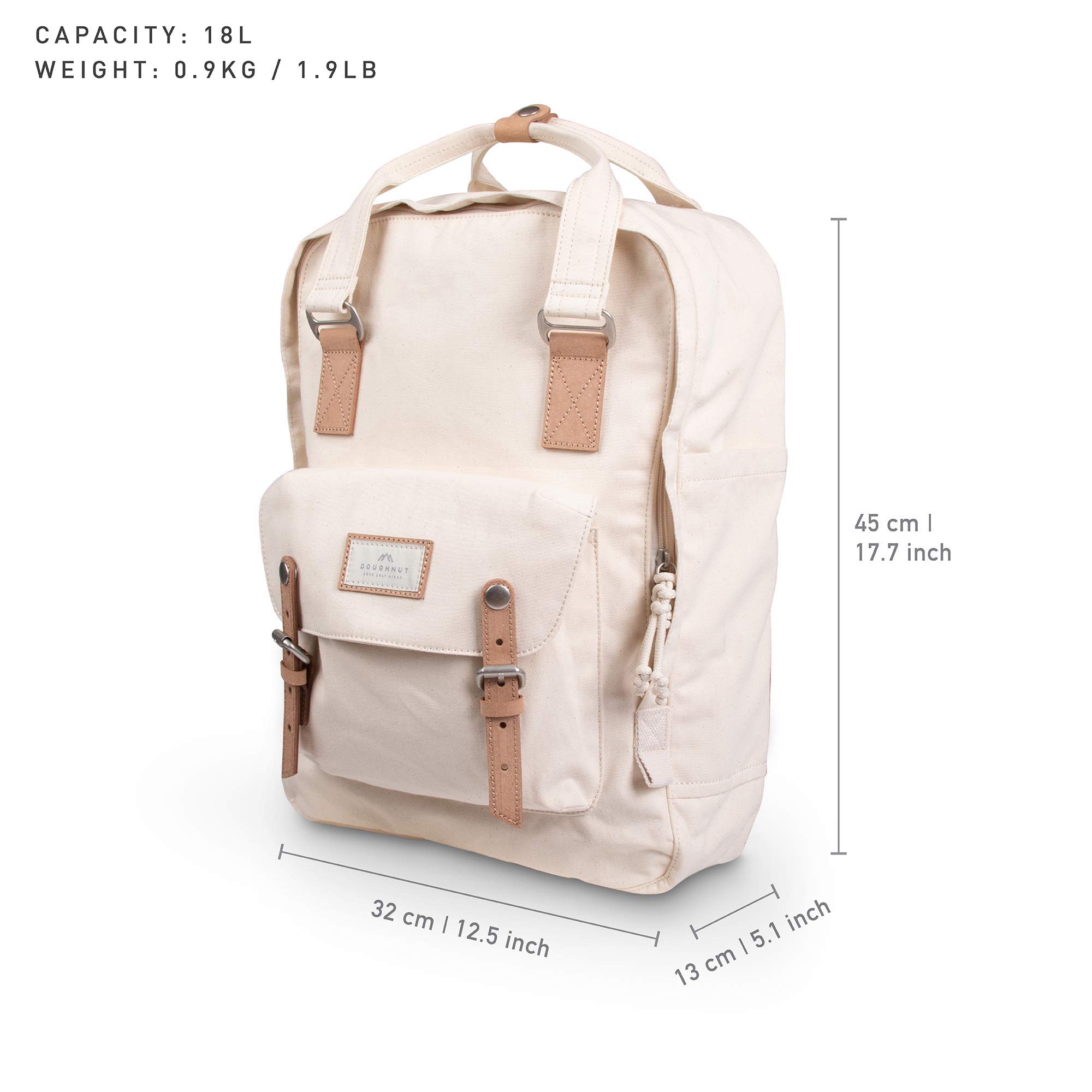 Doughnut Macaroon Organic Cotton Series 18L Travel School Ladies College Girls Lightweight Commuter Casual Daypacks Bag Backpack (Large)
