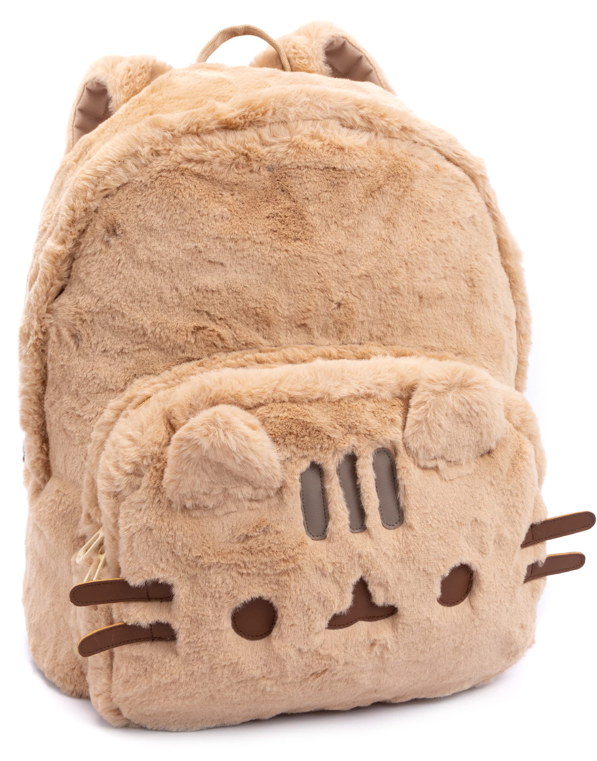 Pusheen Backpack Fur 3D Cat Beige Fluffy Rucksack 16”